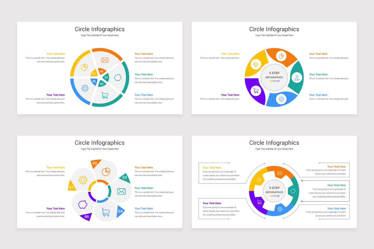 Circle Segments 5 Sections Google Slides Template | Nulivo Market