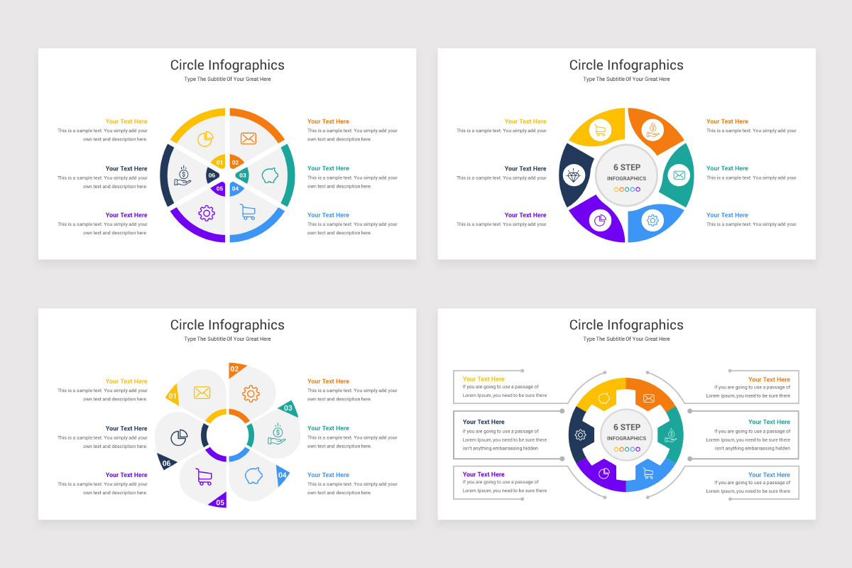 Circle Segments 6 Sections Google Slides Template | Nulivo Market