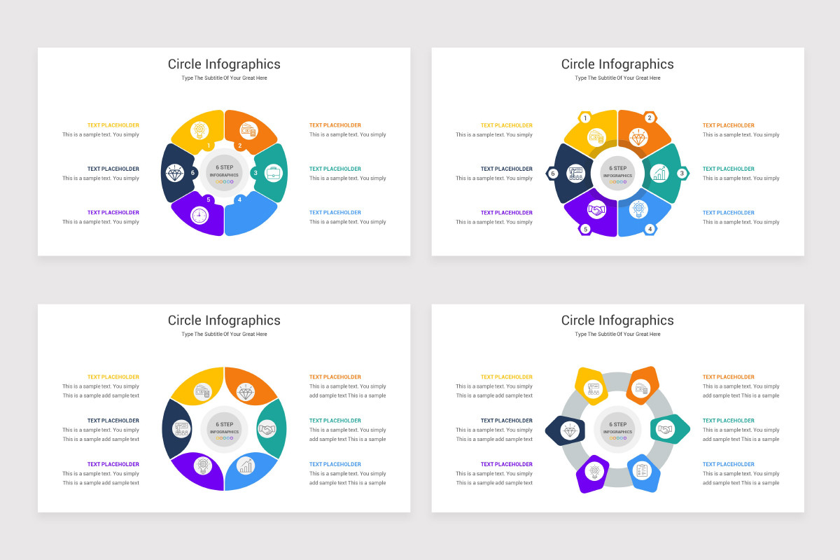 Circle Segments 6 Sections Google Slides Template | Nulivo Market