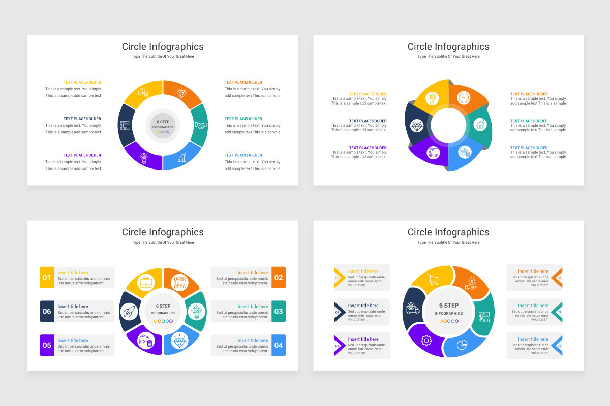 Circle Segments 6 Sections Google Slides Template | Nulivo Market