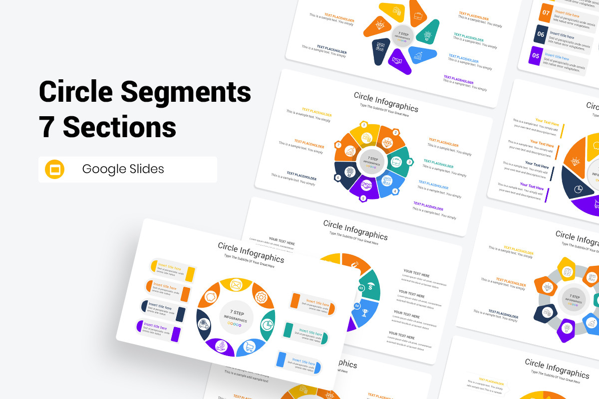 Circle Segments 7 Sections Google Slides Template | Nulivo Market