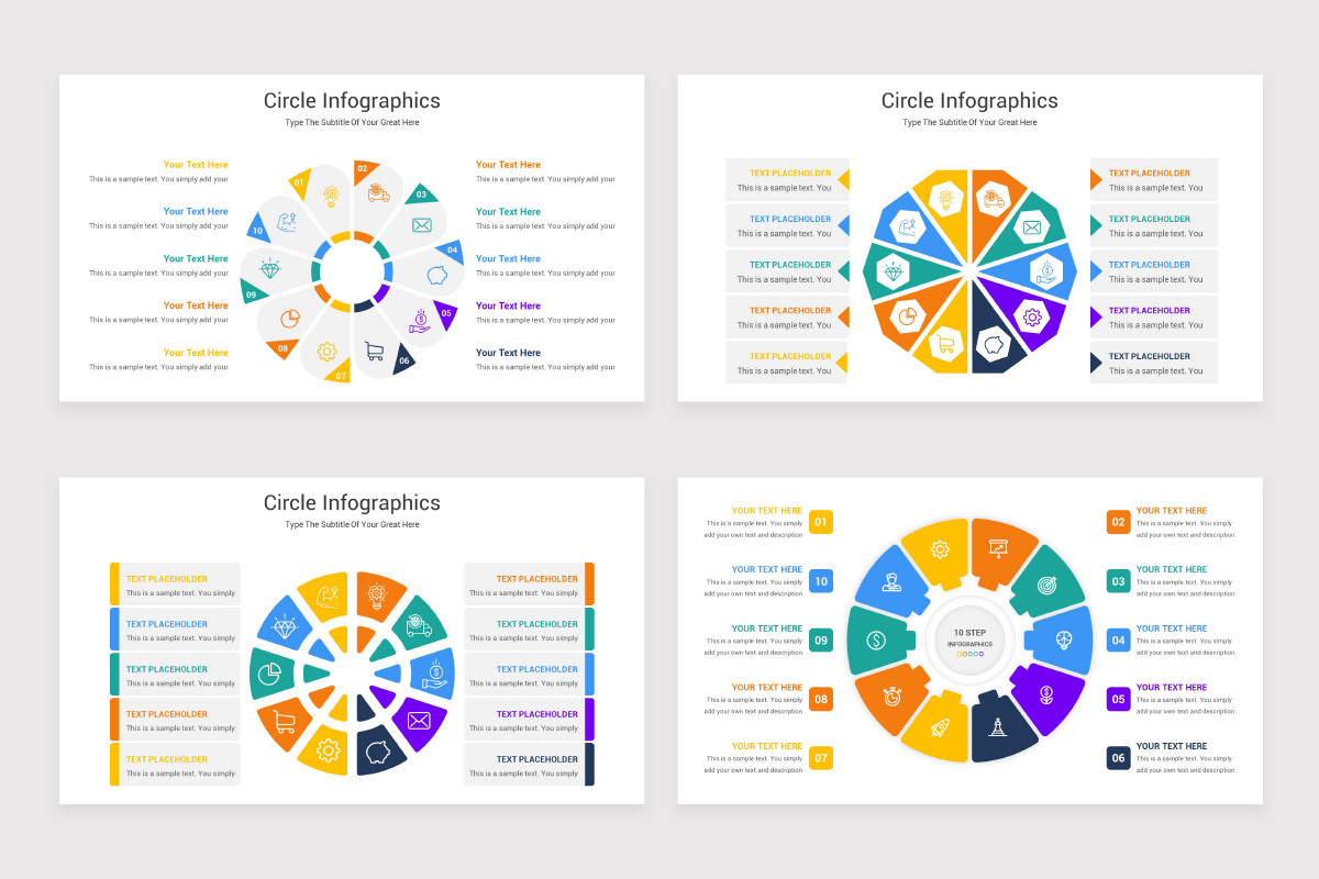 Circle Segments 10 Sections Google Slides Template | Nulivo Market