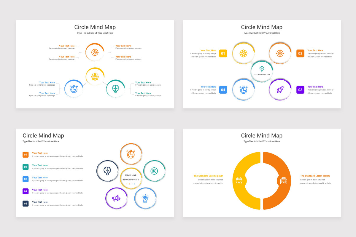 Circle Mind Map Diagram Google Slides Template | Nulivo Market