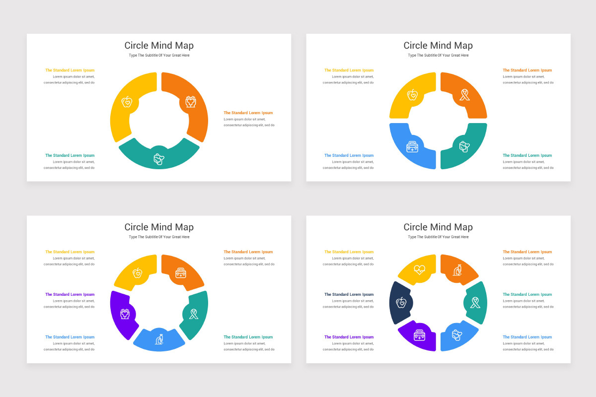 Circle Mind Map Diagram Google Slides Template | Nulivo Market