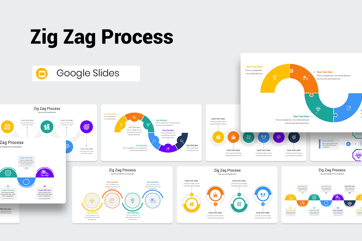 Zig Zag Process Google Slides Template | Nulivo Market