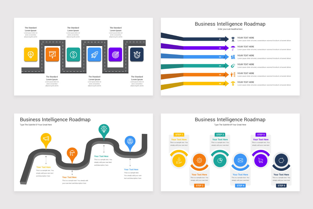 Business Intelligence Roadmap Google Slides Template | Nulivo Market