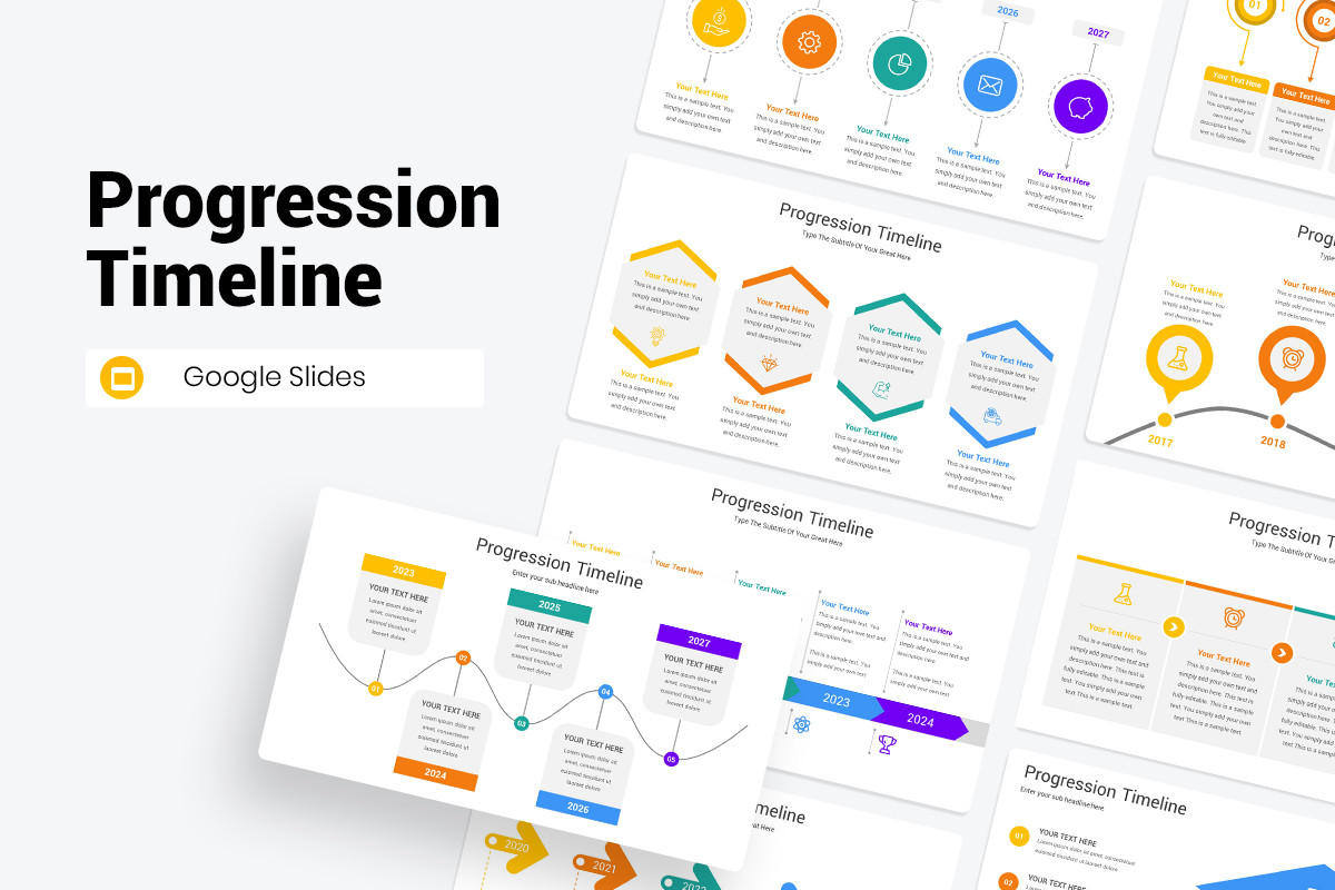 Progression Timeline Google Slides Template | Nulivo Market