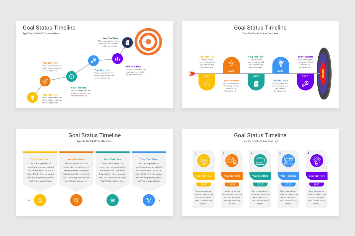 Goal Status Timeline Google Slides Template | Nulivo Market