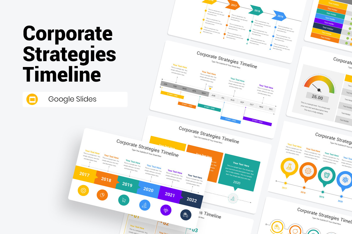 Corporate Strategies Timeline Google Slides Template | Nulivo Market