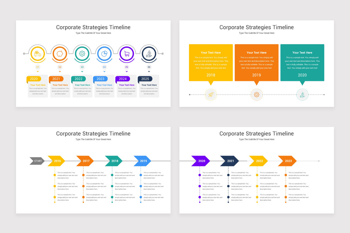 Corporate Strategies Timeline Google Slides Template | Nulivo Market