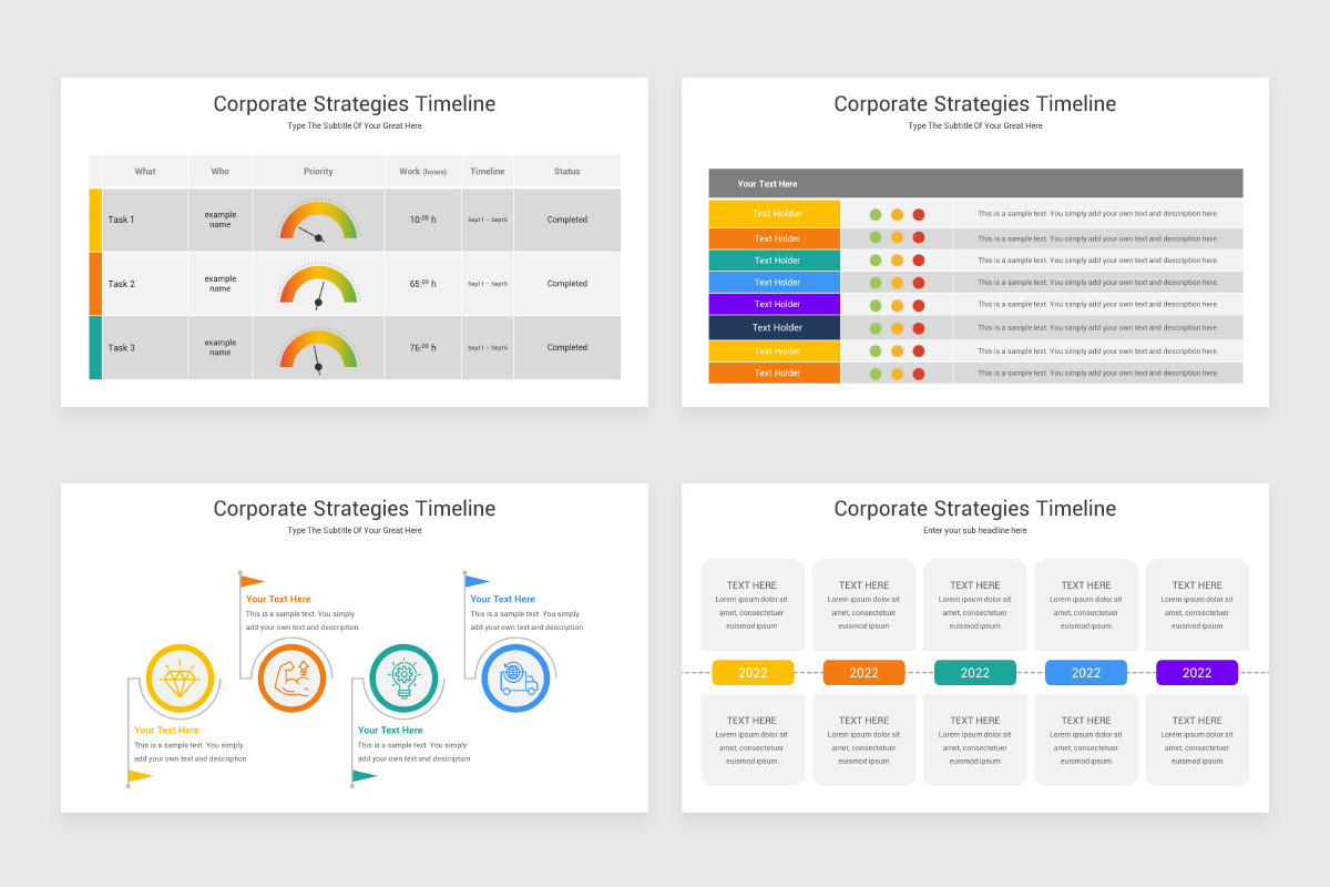 Corporate Strategies Timeline Google Slides Template | Nulivo Market