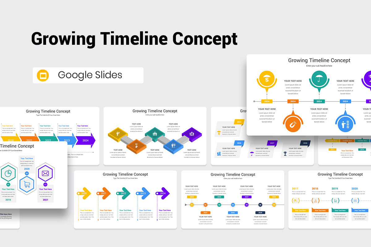 Growing Timeline Concept Google Slides Template | Nulivo Market