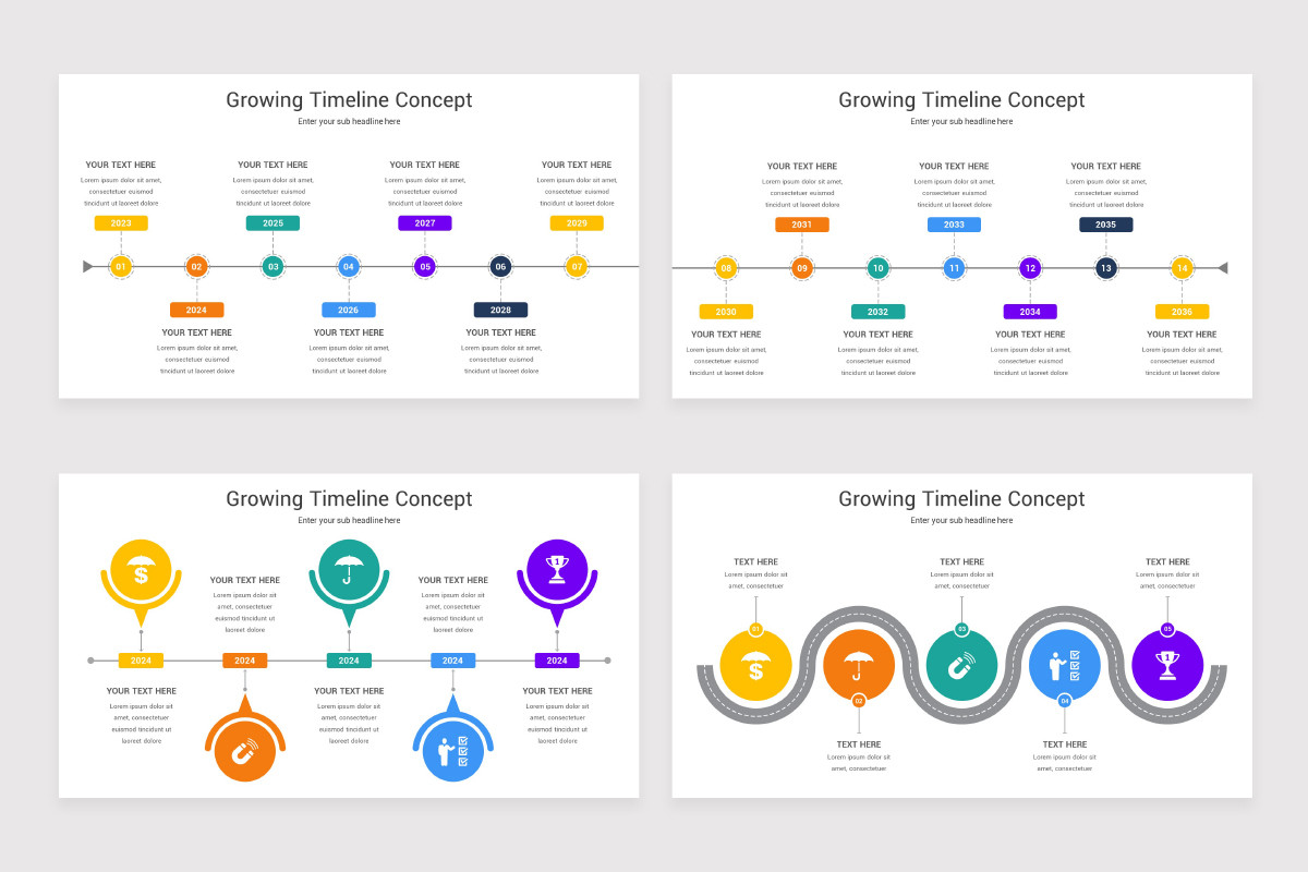 Growing Timeline Concept Google Slides Template | Nulivo Market