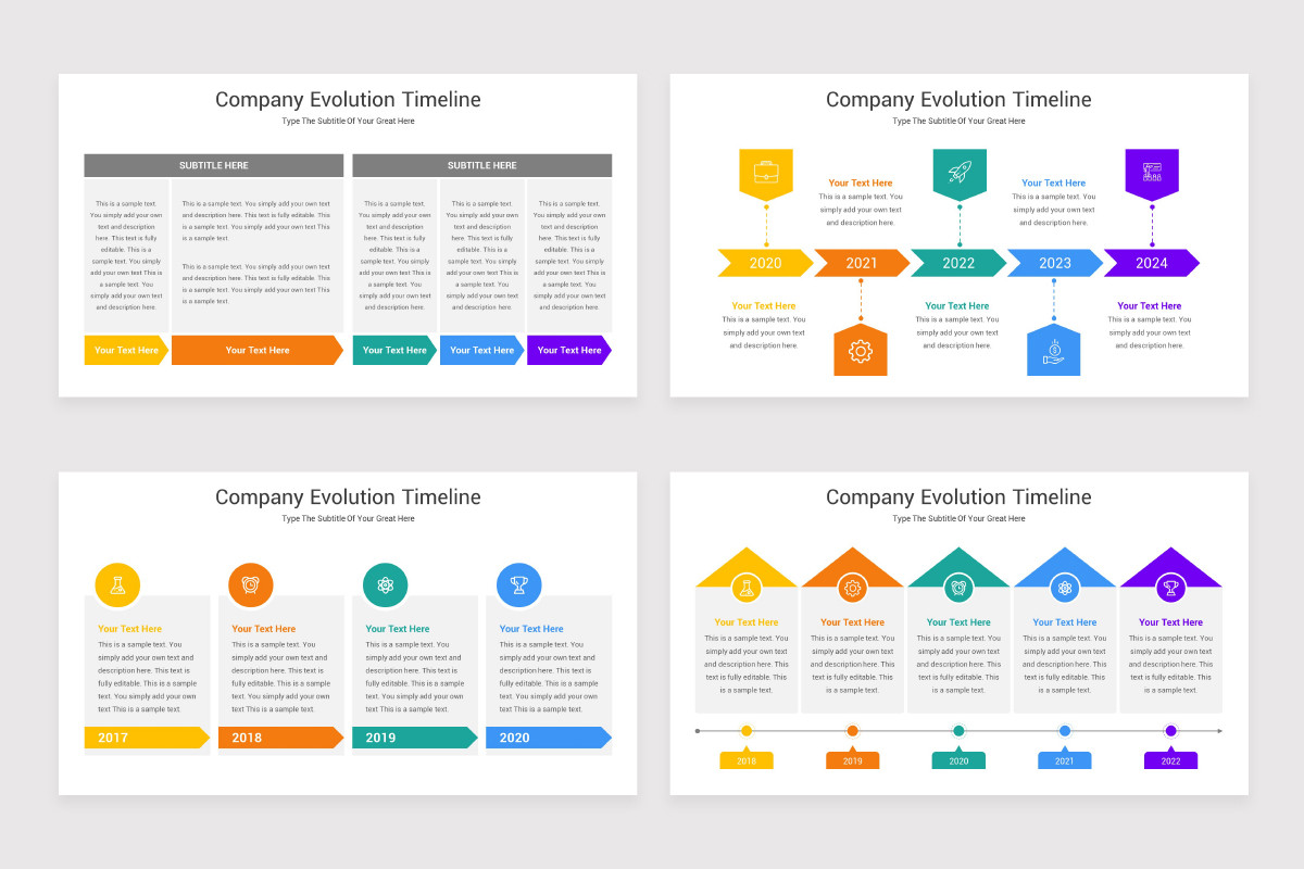 Company Evolution Timeline PowerPoint Template | Nulivo Market