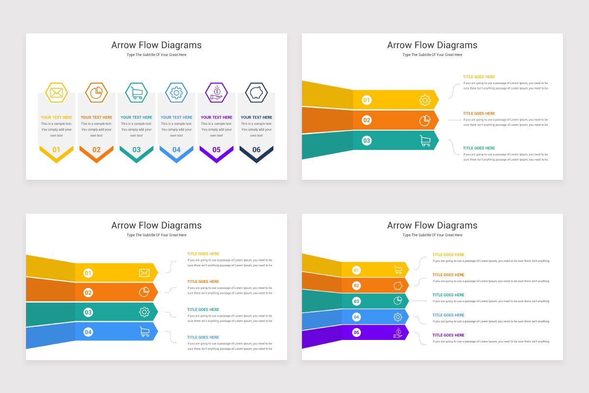 Arrow Flow Diagram Keynote Template | Nulivo Market
