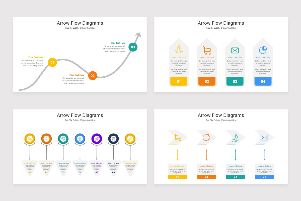 Arrow Flow Diagram Keynote Template | Nulivo Market