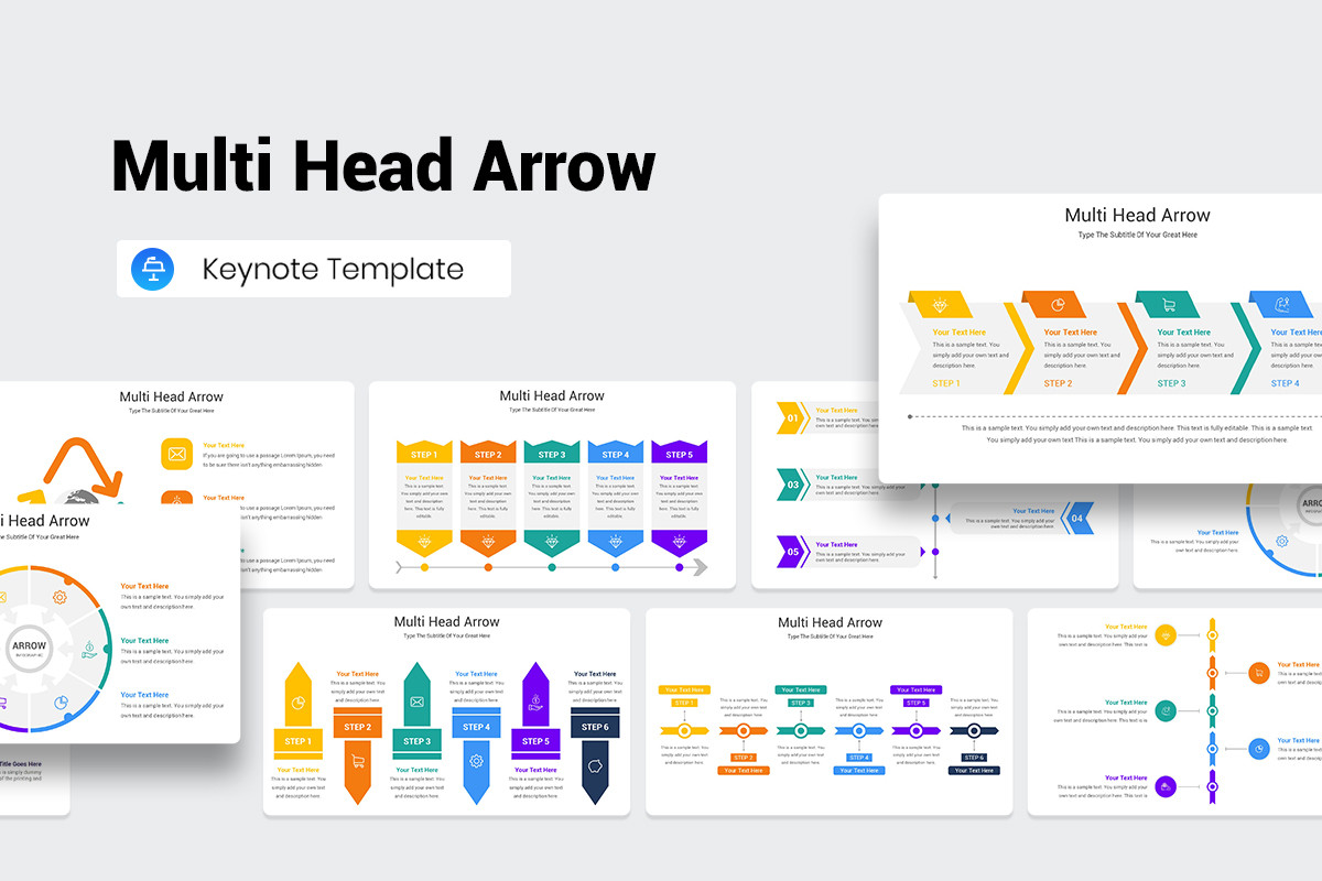 Multi Head Arrow Keynote Template | Nulivo Market