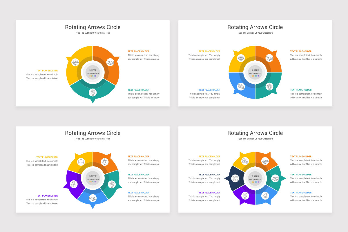 Rotating Arrows Circle Keynote Template | Nulivo Market