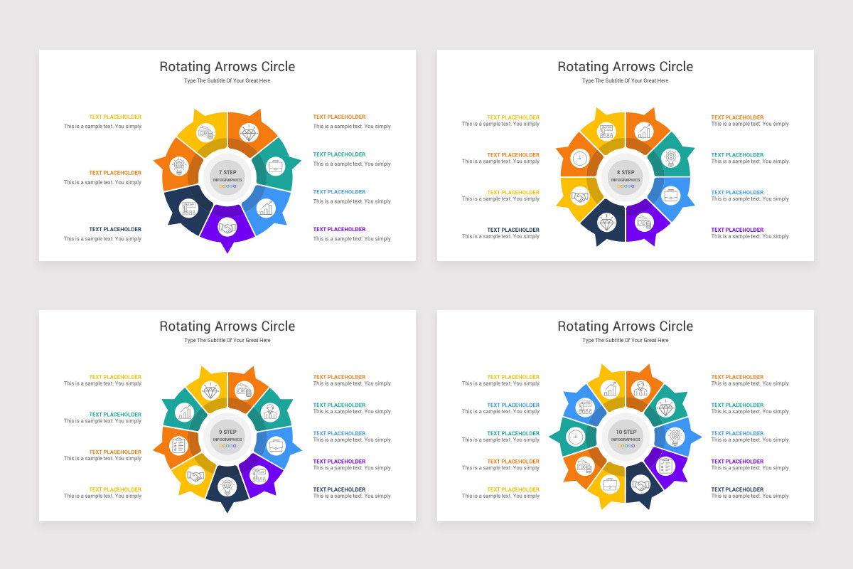 Rotating Arrows Circle Keynote Template | Nulivo Market