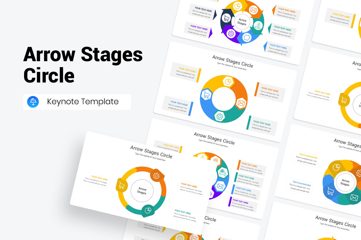 Arrow Stages Circle Keynote Template | Nulivo Market