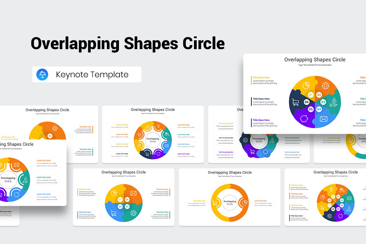 Overlapping Shapes Circle Keynote Template | Nulivo Market