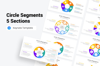 Circle Segments 5 Sections Keynote Template | Nulivo Market