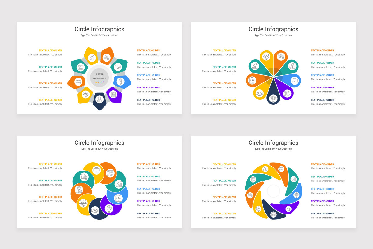 Circle Segments 9 Sections Keynote Template | Nulivo Market
