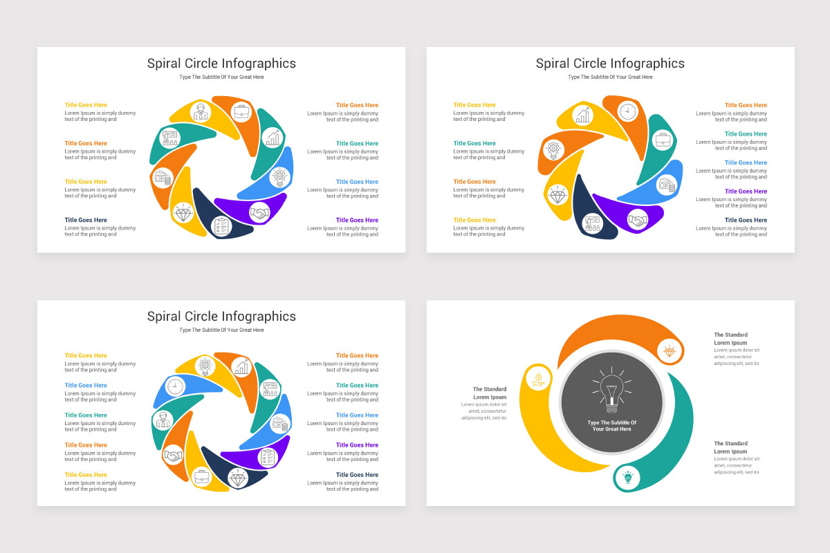 Spiral Circle Keynote Template | Nulivo Market