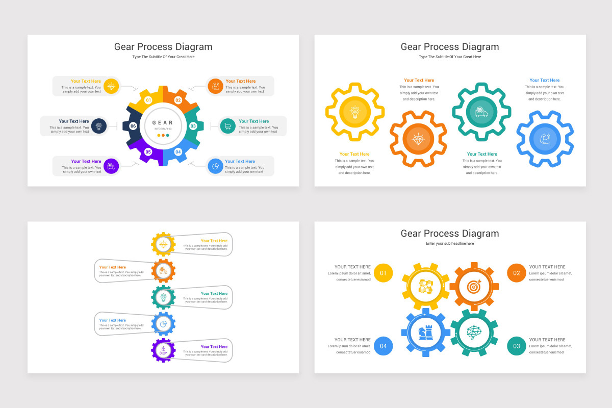 Gear Process Diagram Keynote Template | Nulivo Market
