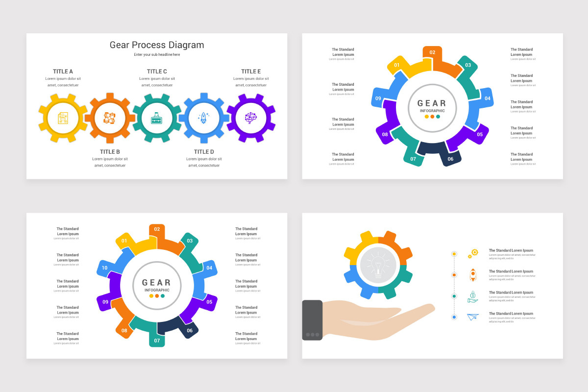 Gear Process Diagram Keynote Template | Nulivo Market