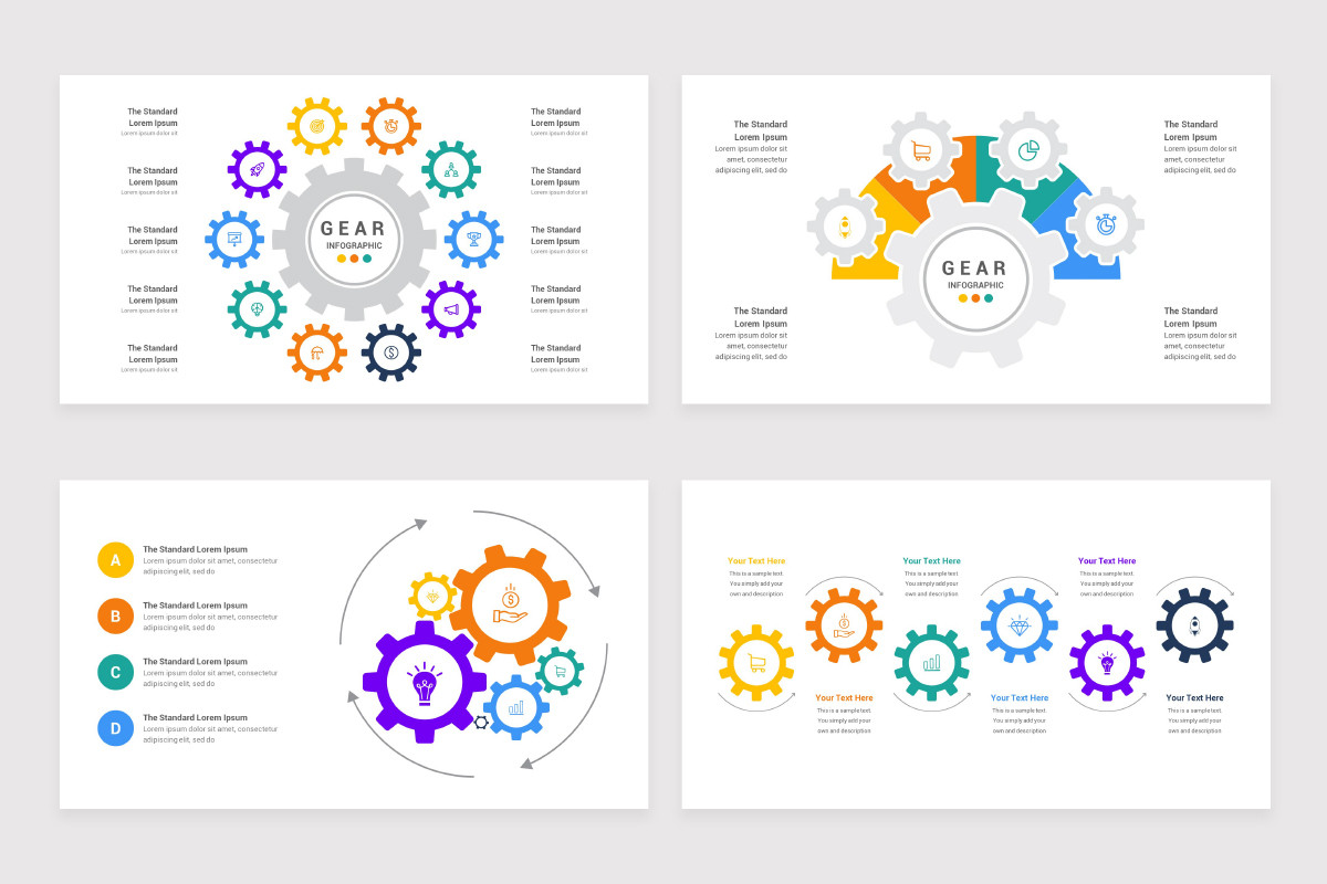 Gear Process Diagram Keynote Template | Nulivo Market