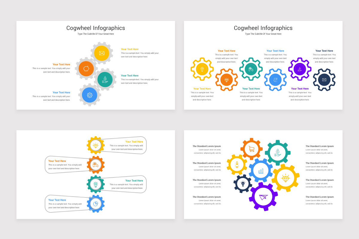Cogwheel Infographics Keynote Template | Nulivo Market