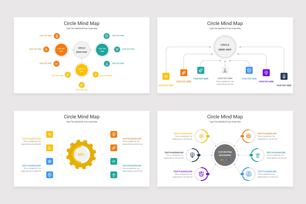 Circle Mind Map Diagram Keynote Template | Nulivo Market