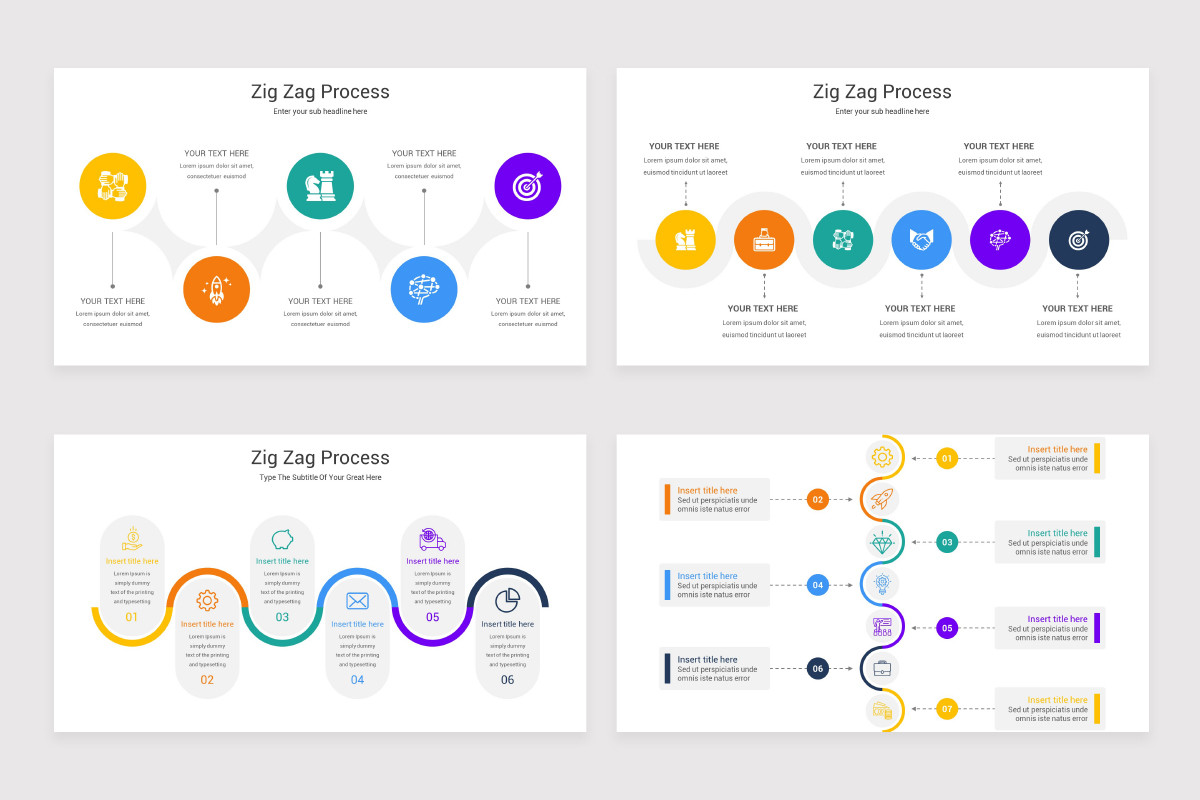 Zig Zag Process Keynote Template Nulivo Market