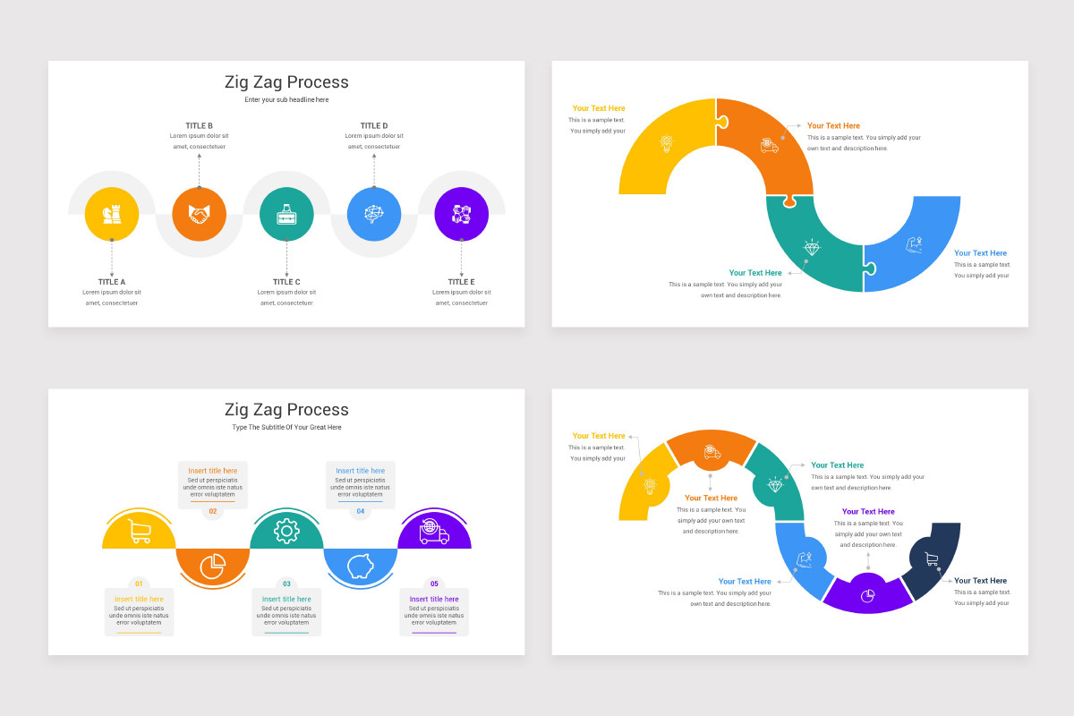 Zig Zag Process Keynote Template Nulivo Market