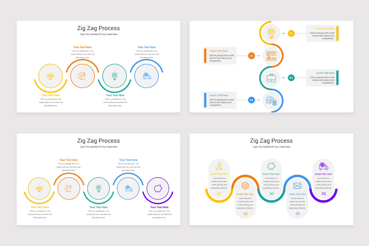 Zig Zag Process Keynote Template Nulivo Market