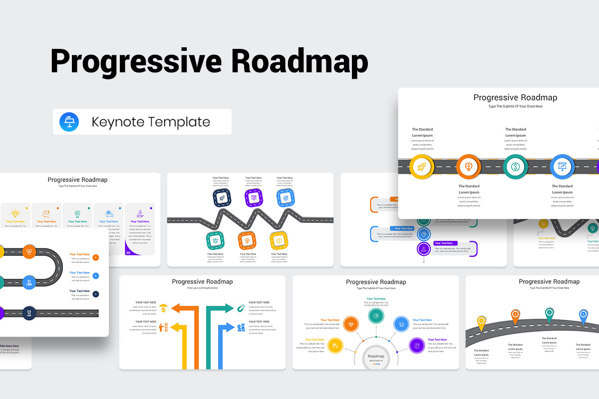 Progressive Roadmap Keynote Template | Nulivo Market