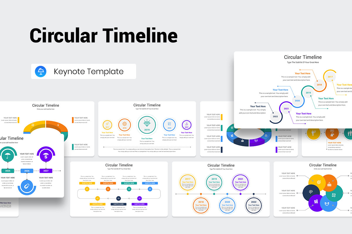 Circular Timeline Keynote Template | Nulivo Market
