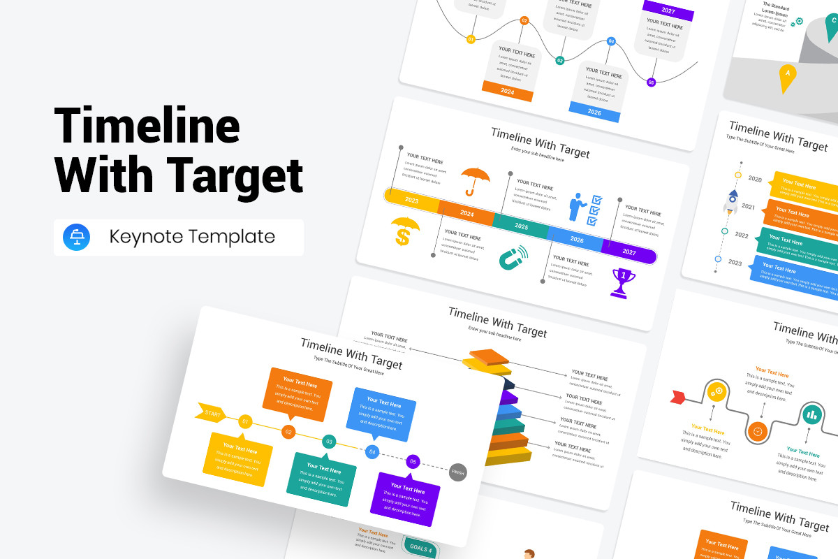 Timeline With Target Keynote Template | Nulivo Market