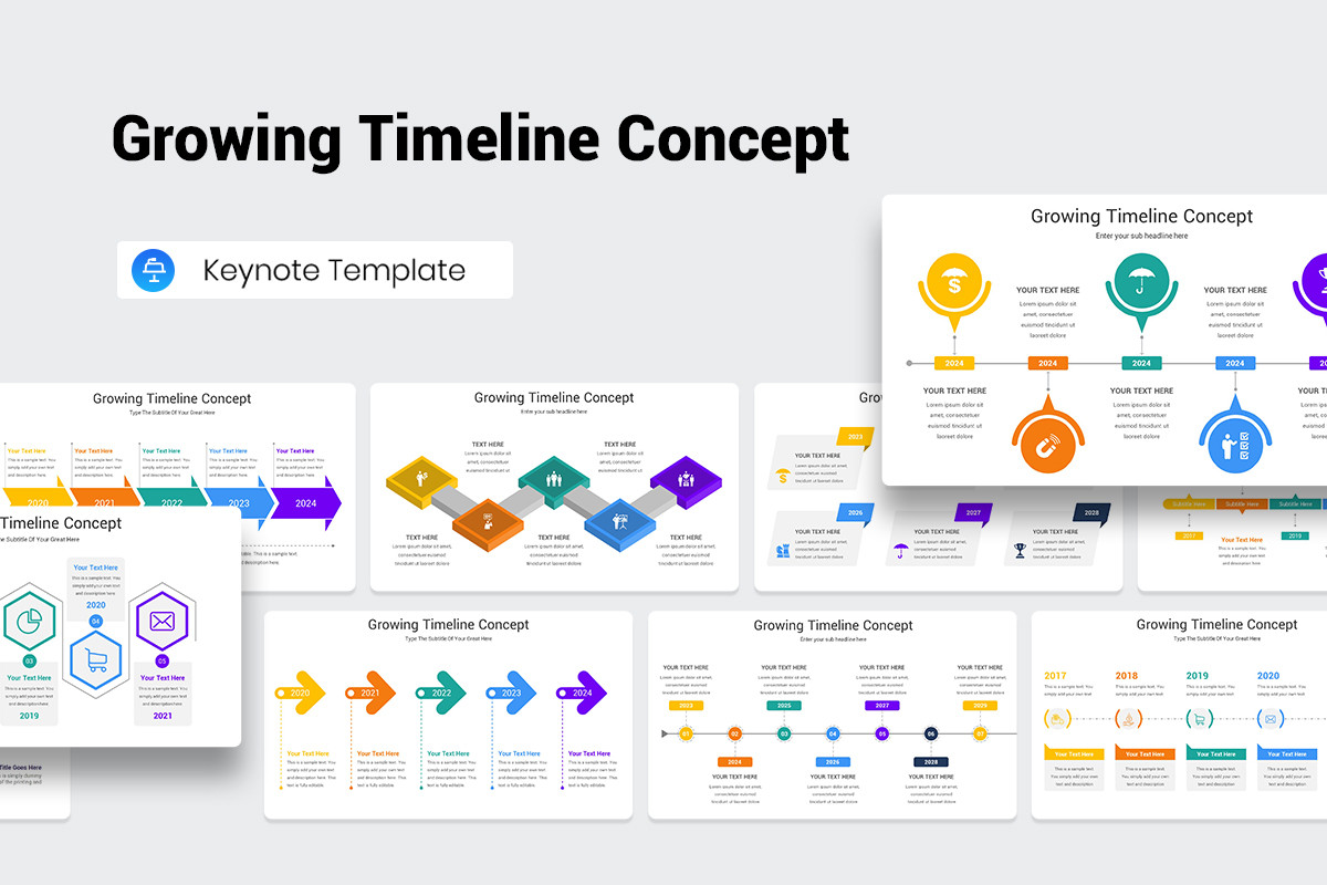 Growing Timeline Concept Keynote Template | Nulivo Market