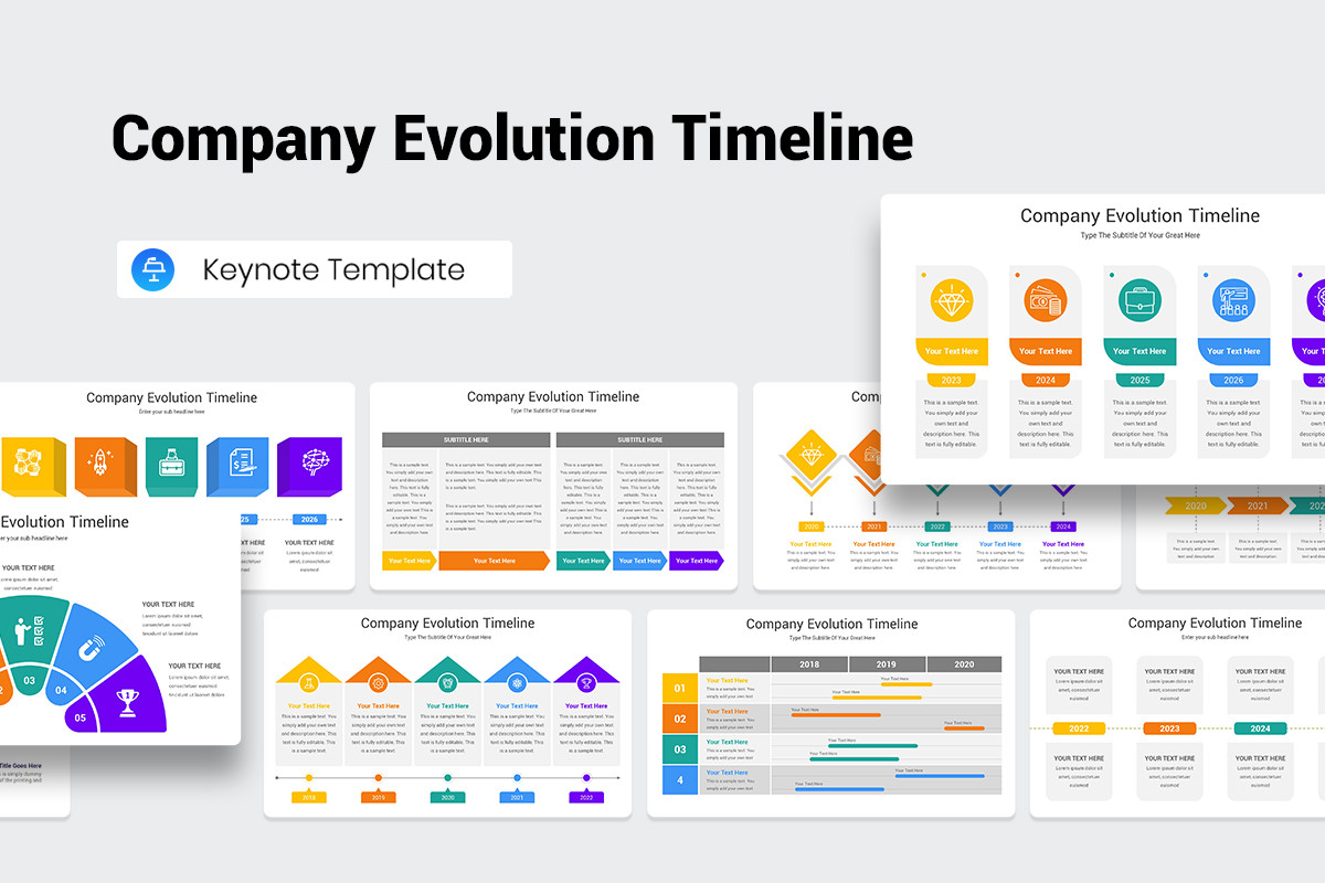 Company Evolution Timeline Keynote Template | Nulivo Market