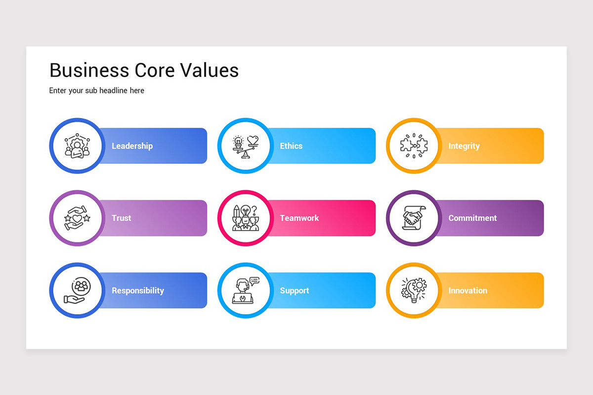 Business Core Values PowerPoint Presentation Template | Nulivo Market