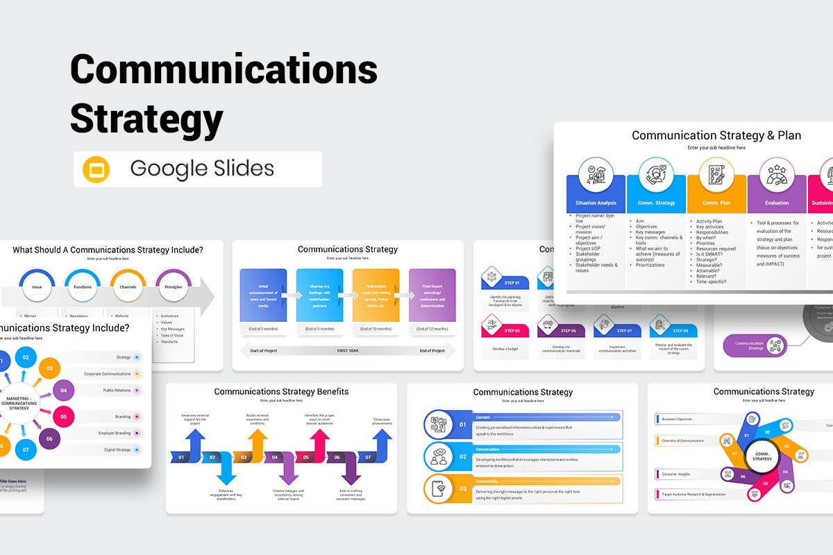 Communications Strategy Google Slides Presentation Template | Nulivo Market