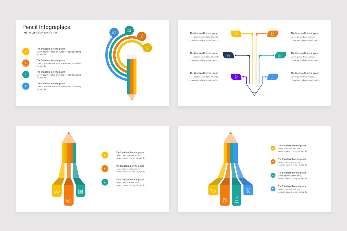 Pencil Infographics PowerPoint Template | Nulivo Market