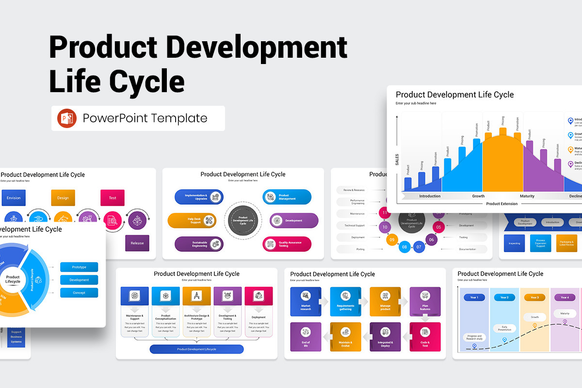 Product Development Life Cycle PowerPoint Template | Nulivo Market