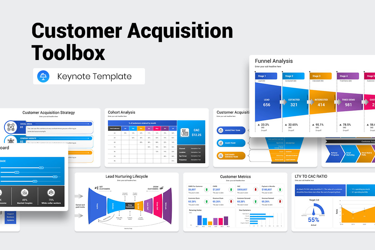 Customer Acquisition Toolbox Keynote Template | Nulivo Market