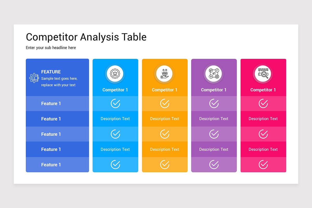 Competitor Analysis Table Keynote Template | Nulivo Market