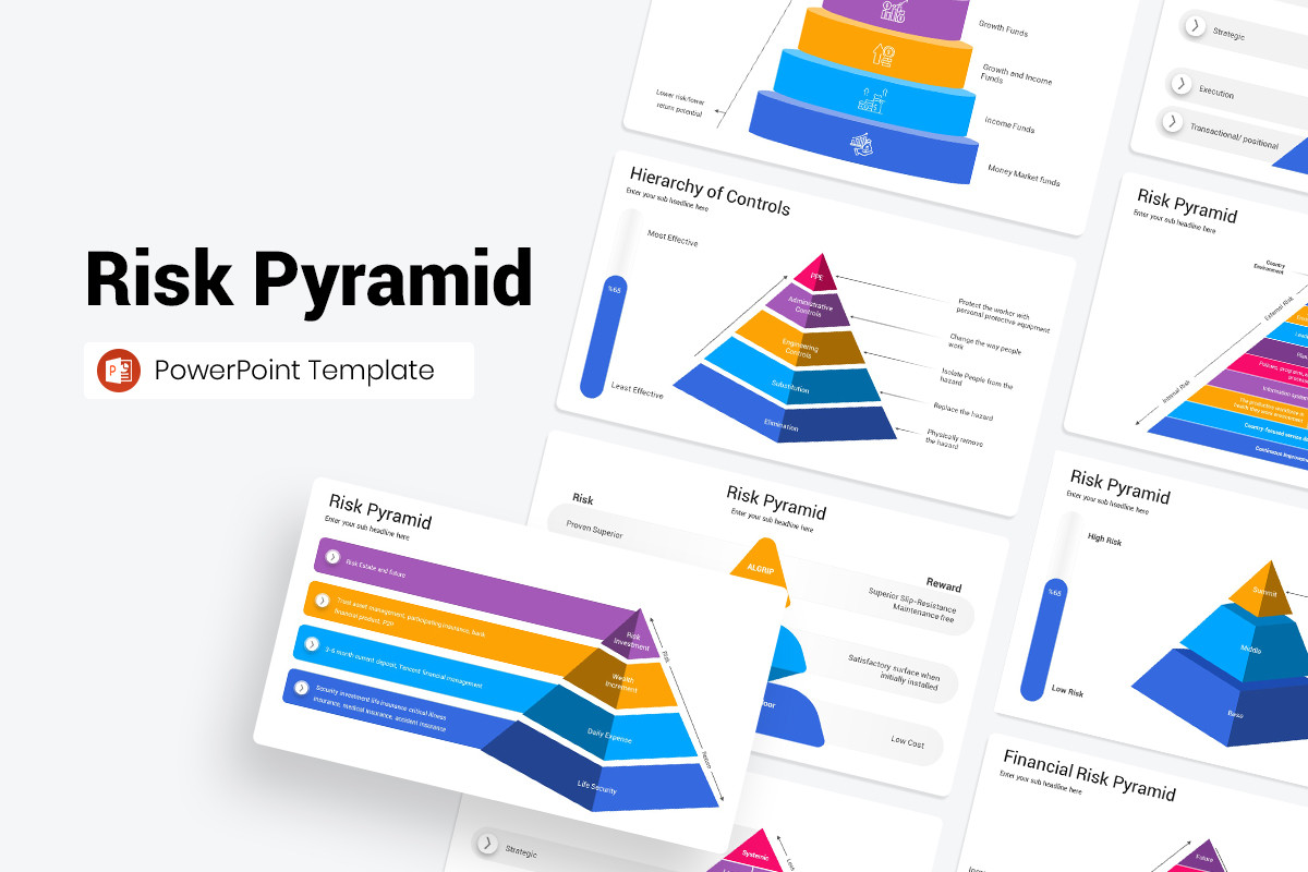 Risk Pyramid PowerPoint Template | Nulivo Market Risk Pyramid PowerPoint Template | Nulivo Market