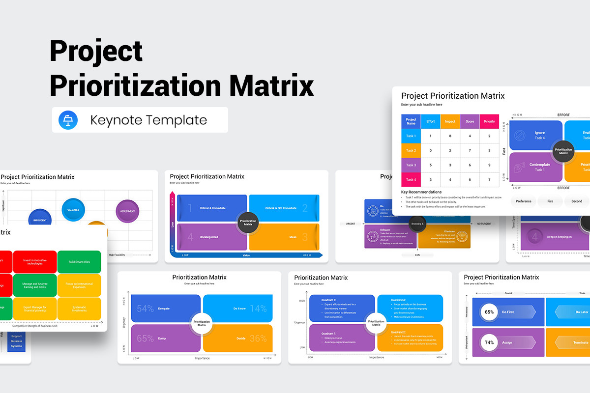 Project Prioritization Matrix Keynote Template | Nulivo Market