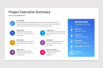 Project Executive Summary PowerPoint Template | Nulivo Market